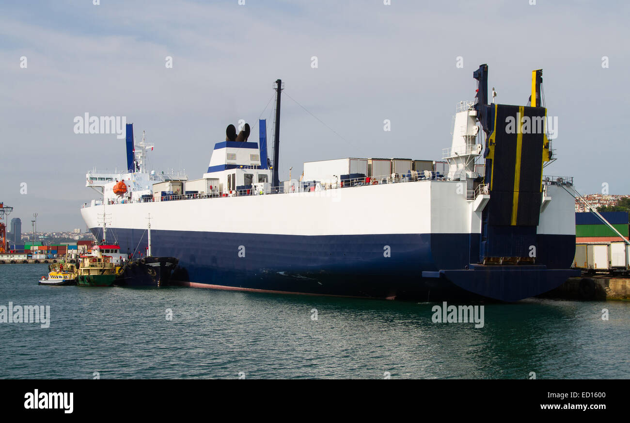 A Roro Ship is waiting Port Stock Photo - Alamy