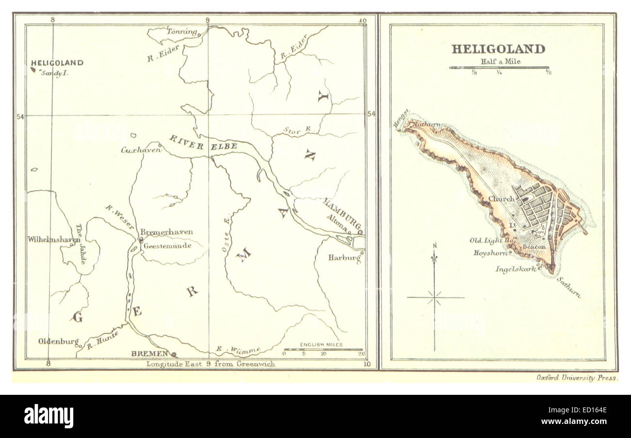 This 1888 map of Heligoland, a small archipelago in the North Sea ...
