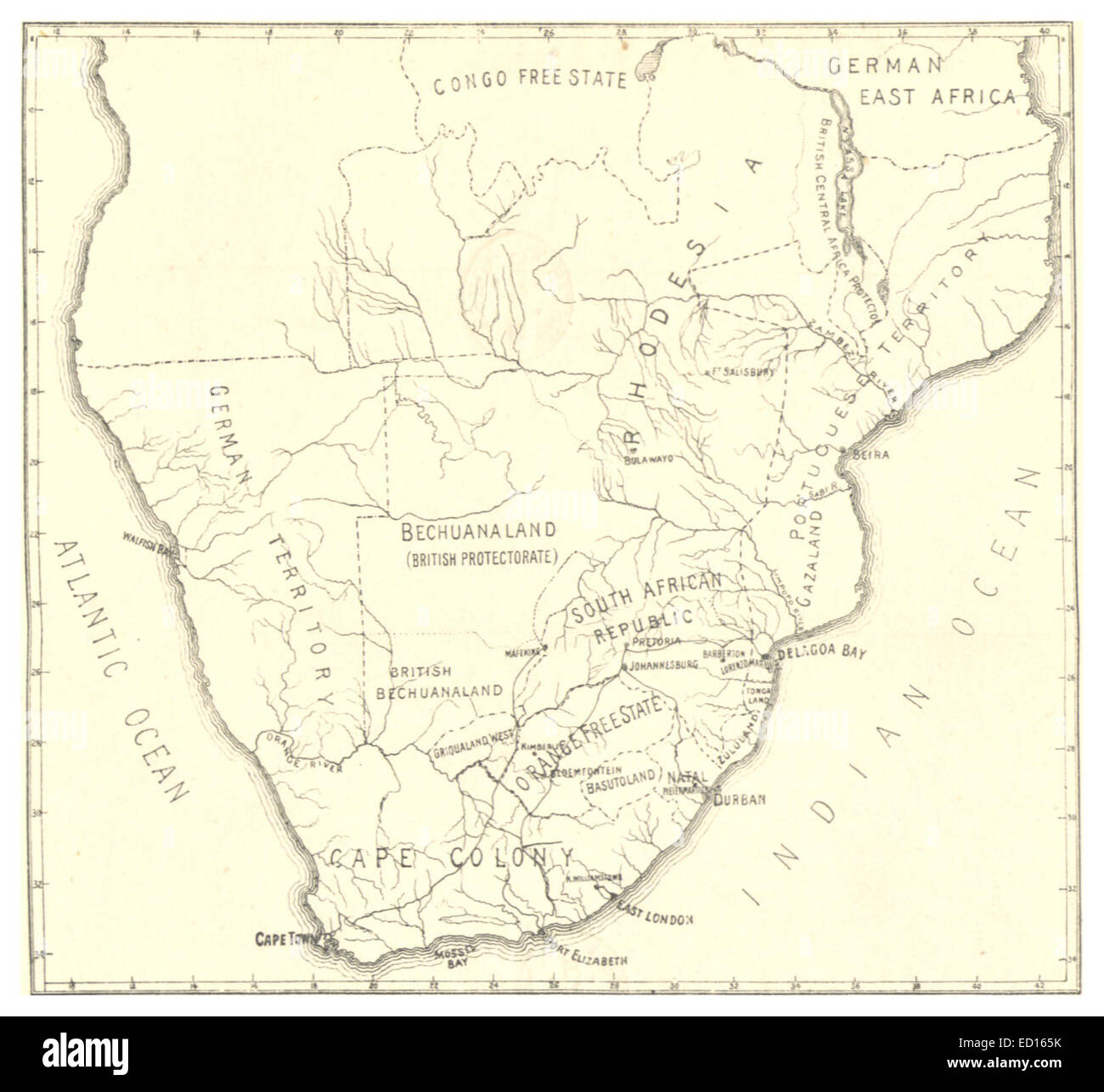 Southern rhodesia map hi-res stock photography and images - Alamy