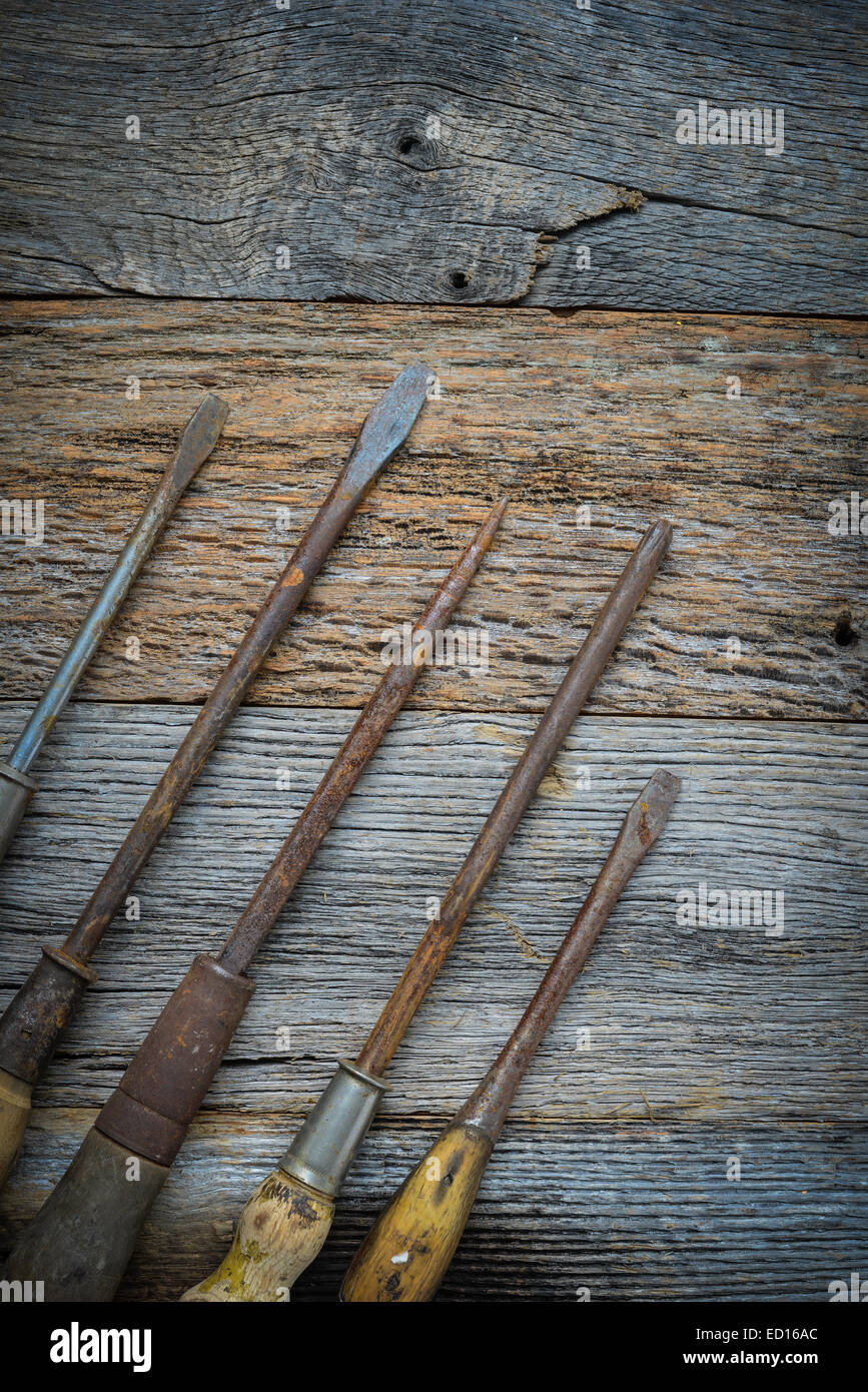 Old screwdrivers hi-res stock photography and images - Alamy