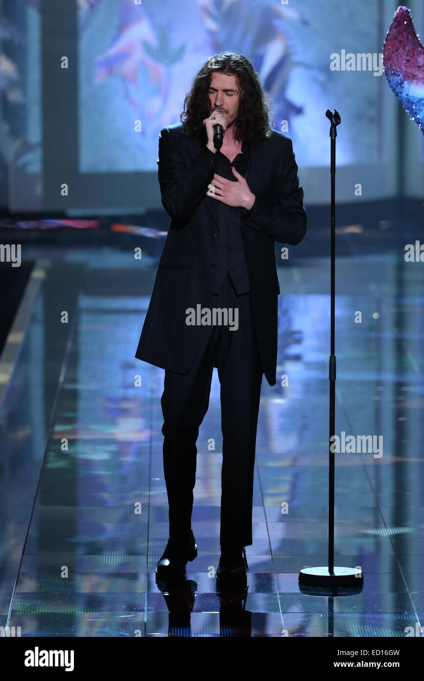 Singer Hozier performs during the 2014 Victoria's Secret Fashion Show ...