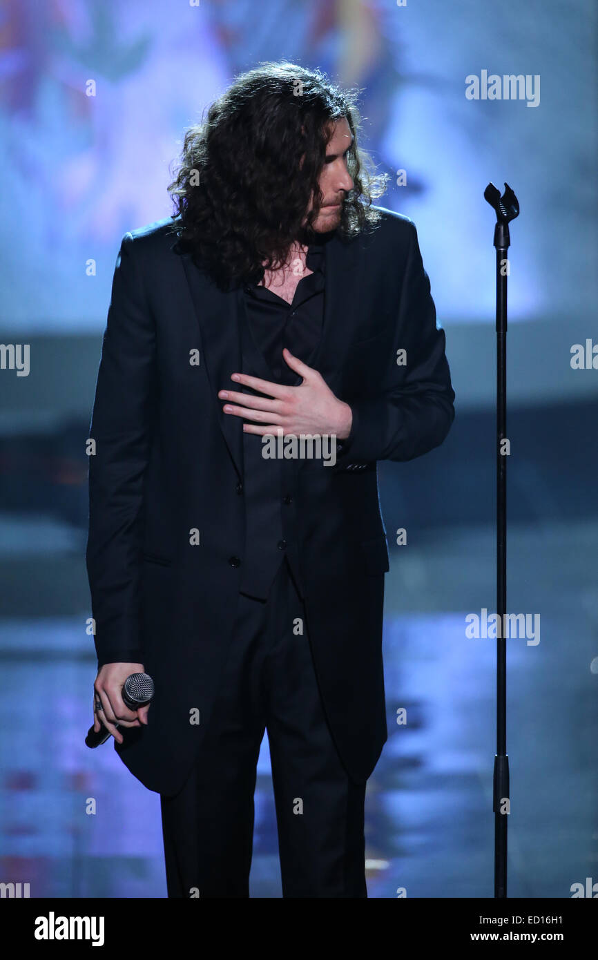 Singer Hozier performs during the 2014 Victoria's Secret Fashion Show ...