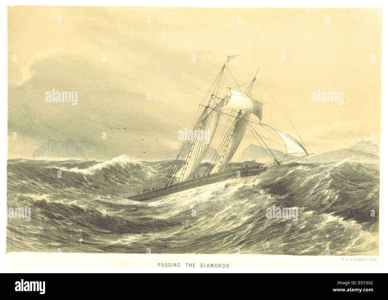 A historical image of the Maria cruise ship passing the Diamonds ...