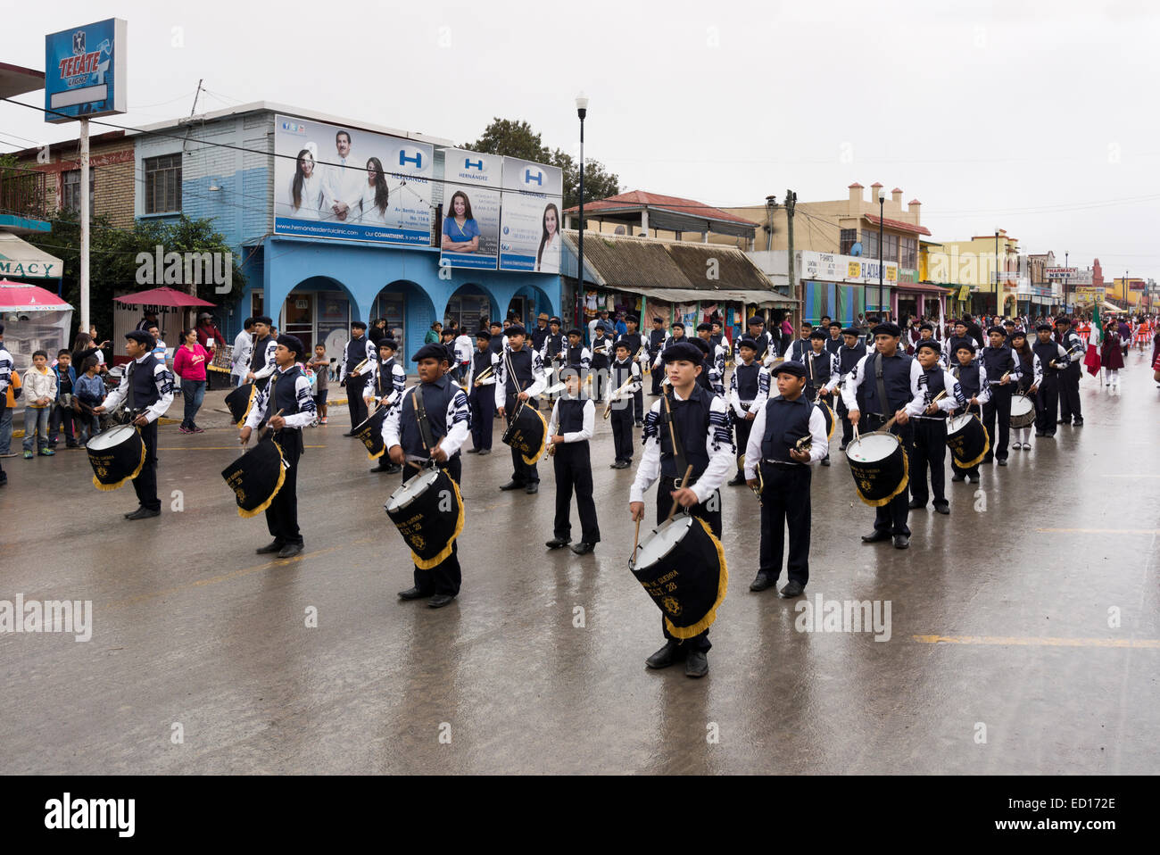 Parade in Nuevo Progreso, Tamaulipas, Mexico celebrating the 1910 ...