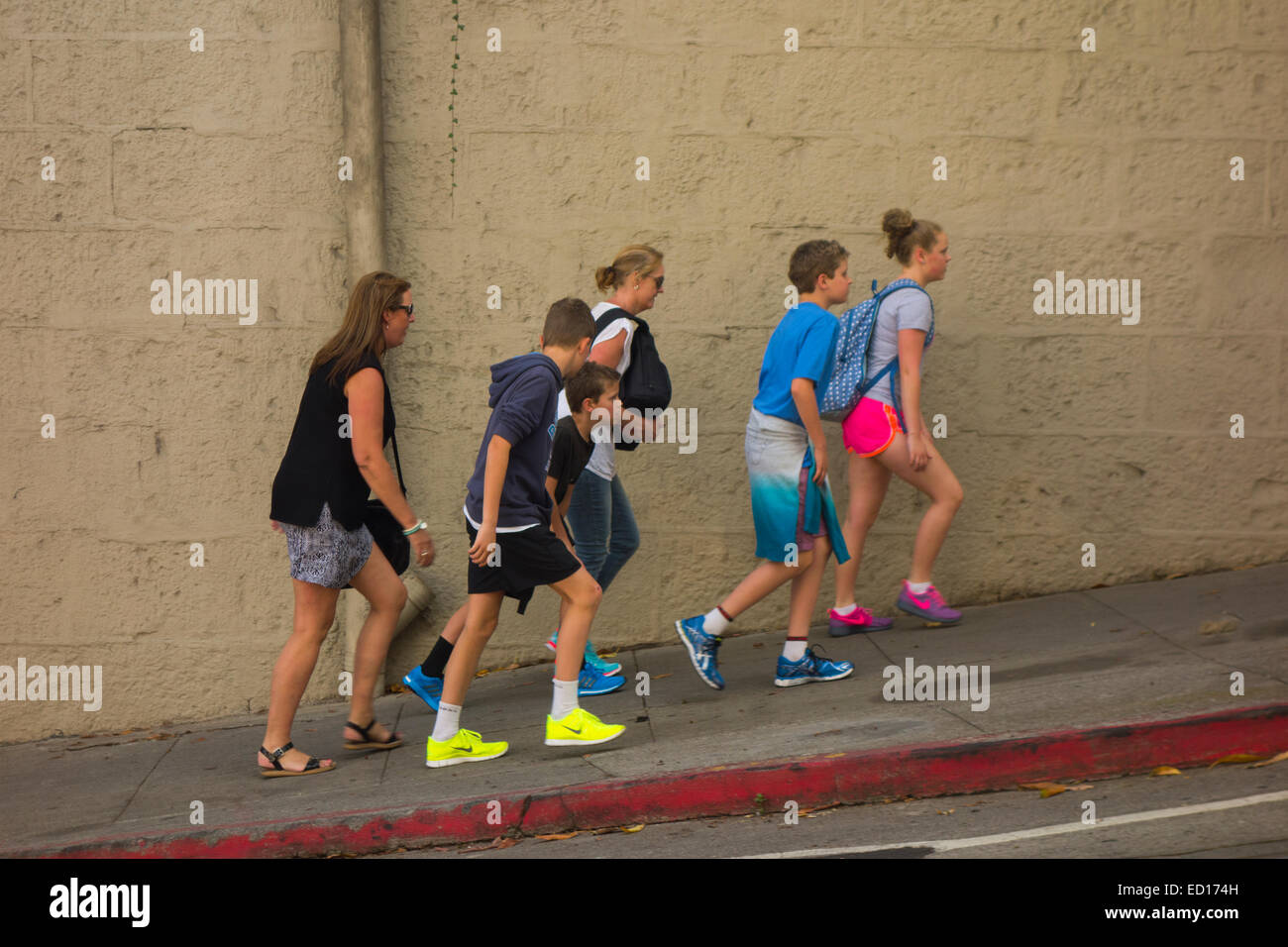 family walking up steep hill San Francisco CA Stock Photo - Alamy