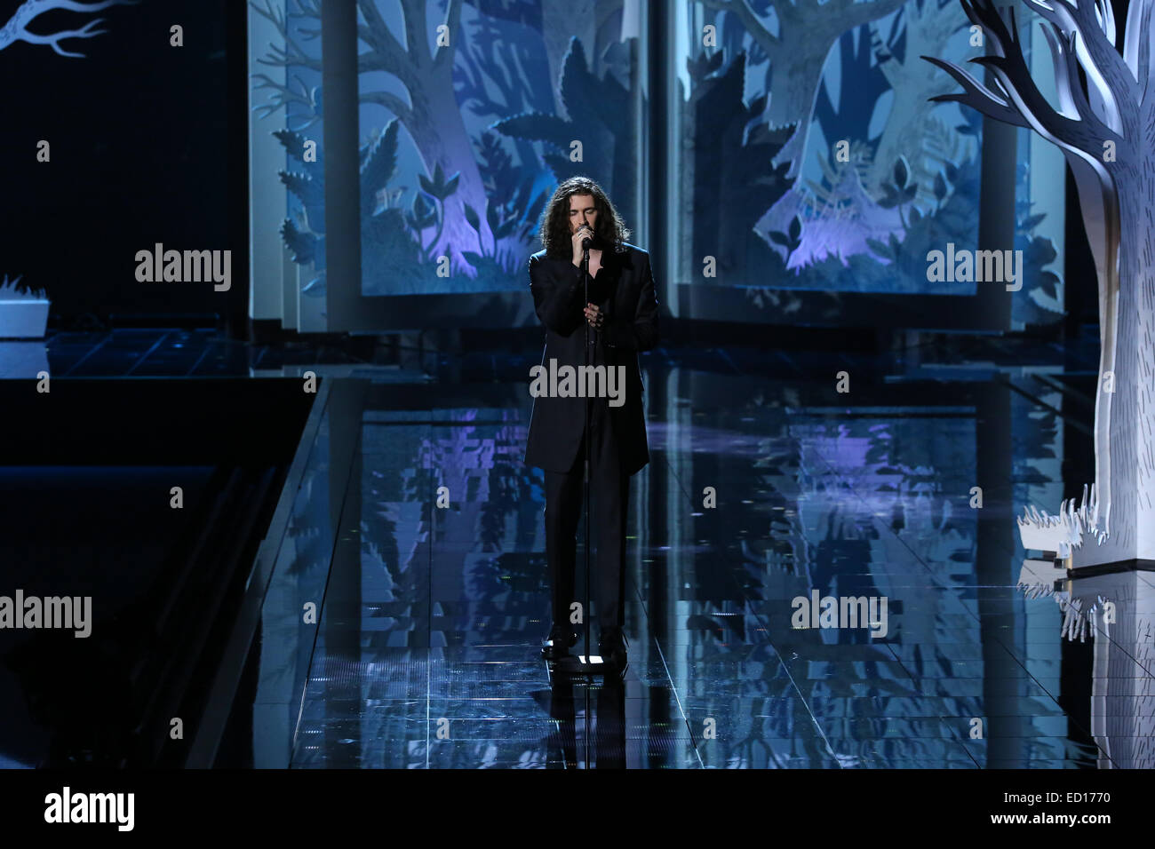 Singer Hozier performs during the 2014 Victoria's Secret Fashion Show ...