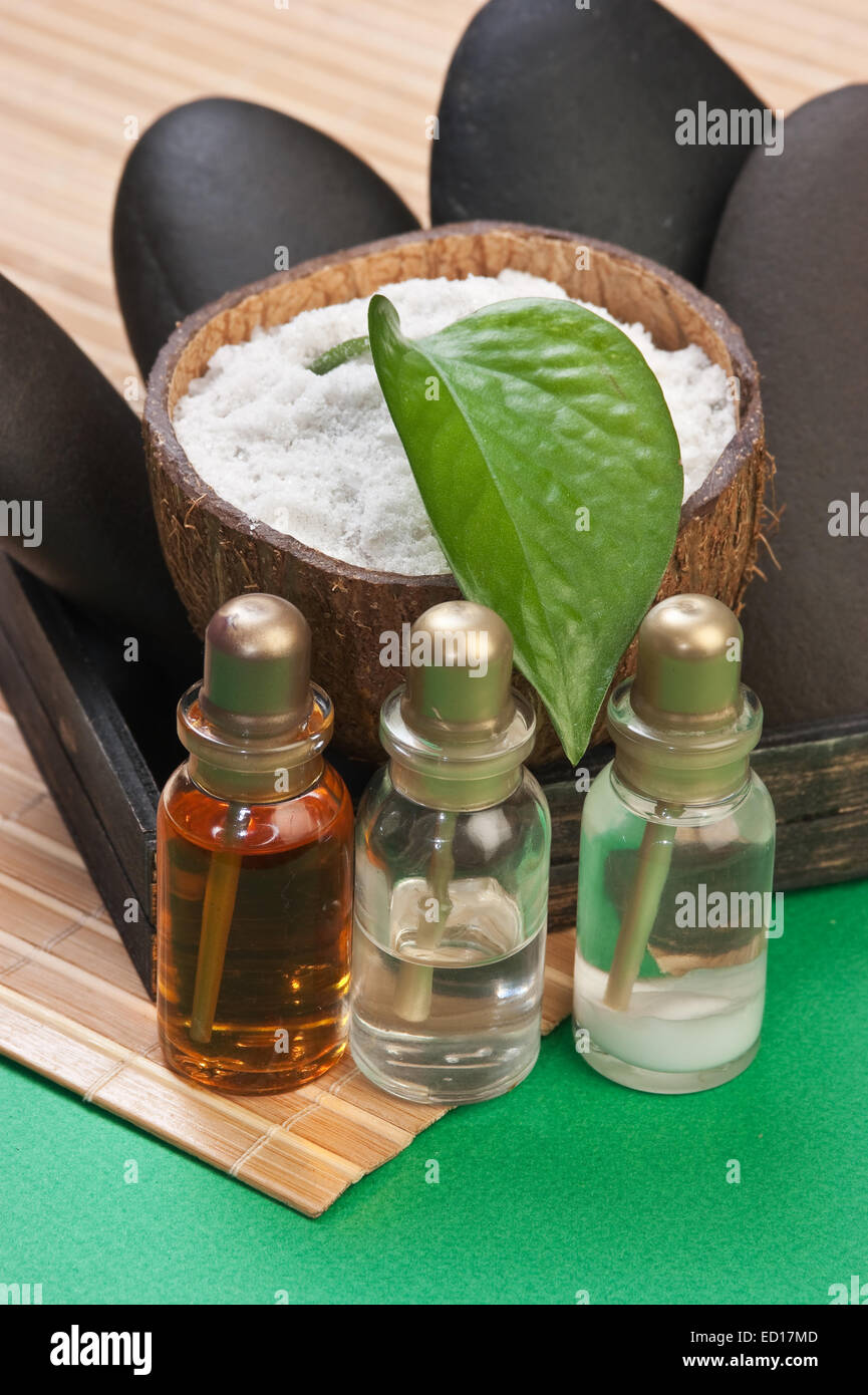 set of perfume oils for the spa Stock Photo - Alamy