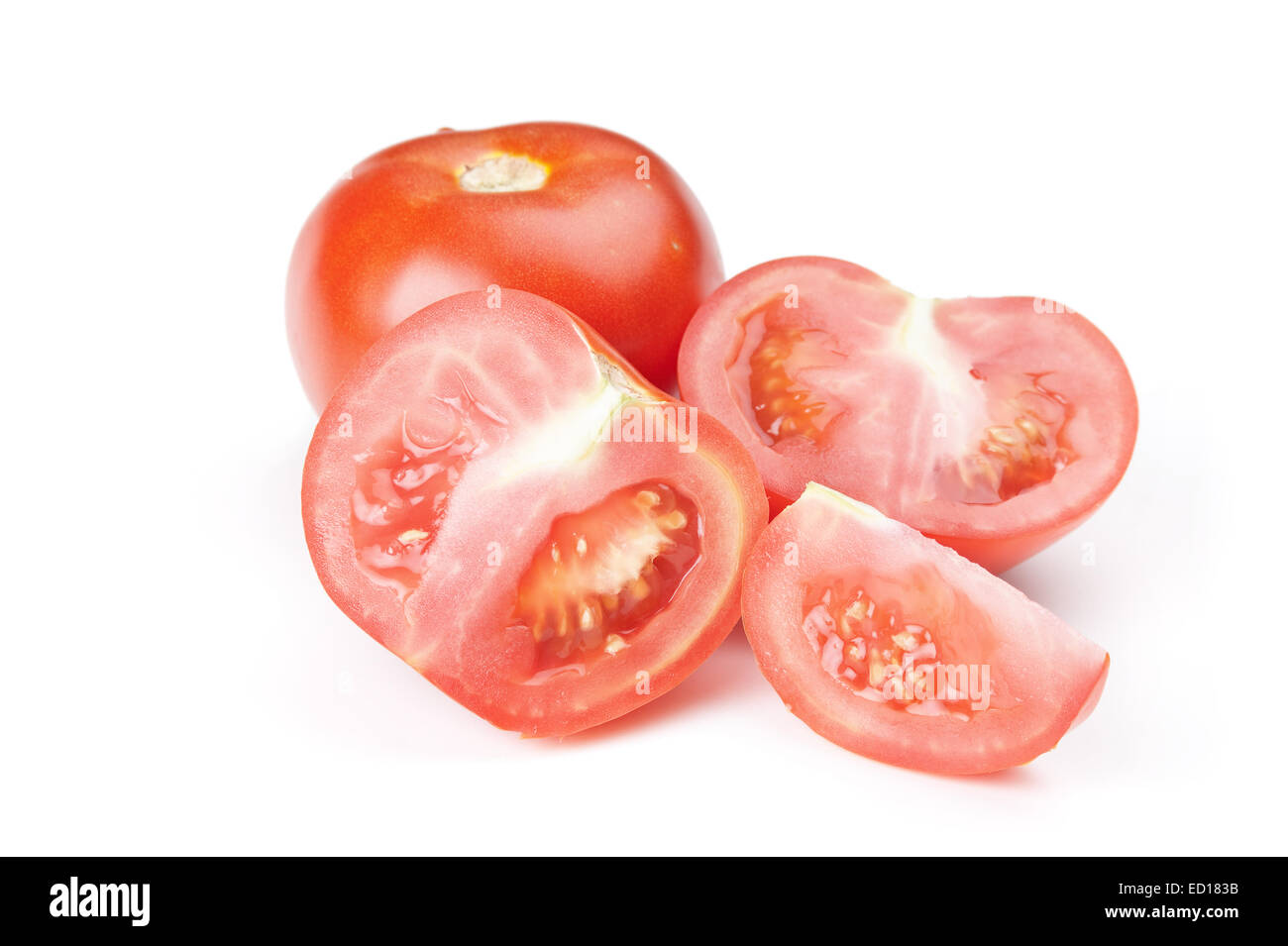 Tomato slice sliced half tomatoes Cut Out Stock Images & Pictures - Alamy