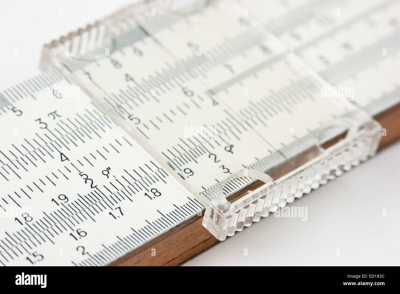 Vernier scale old logarithmic ruler Stock Photo - Alamy