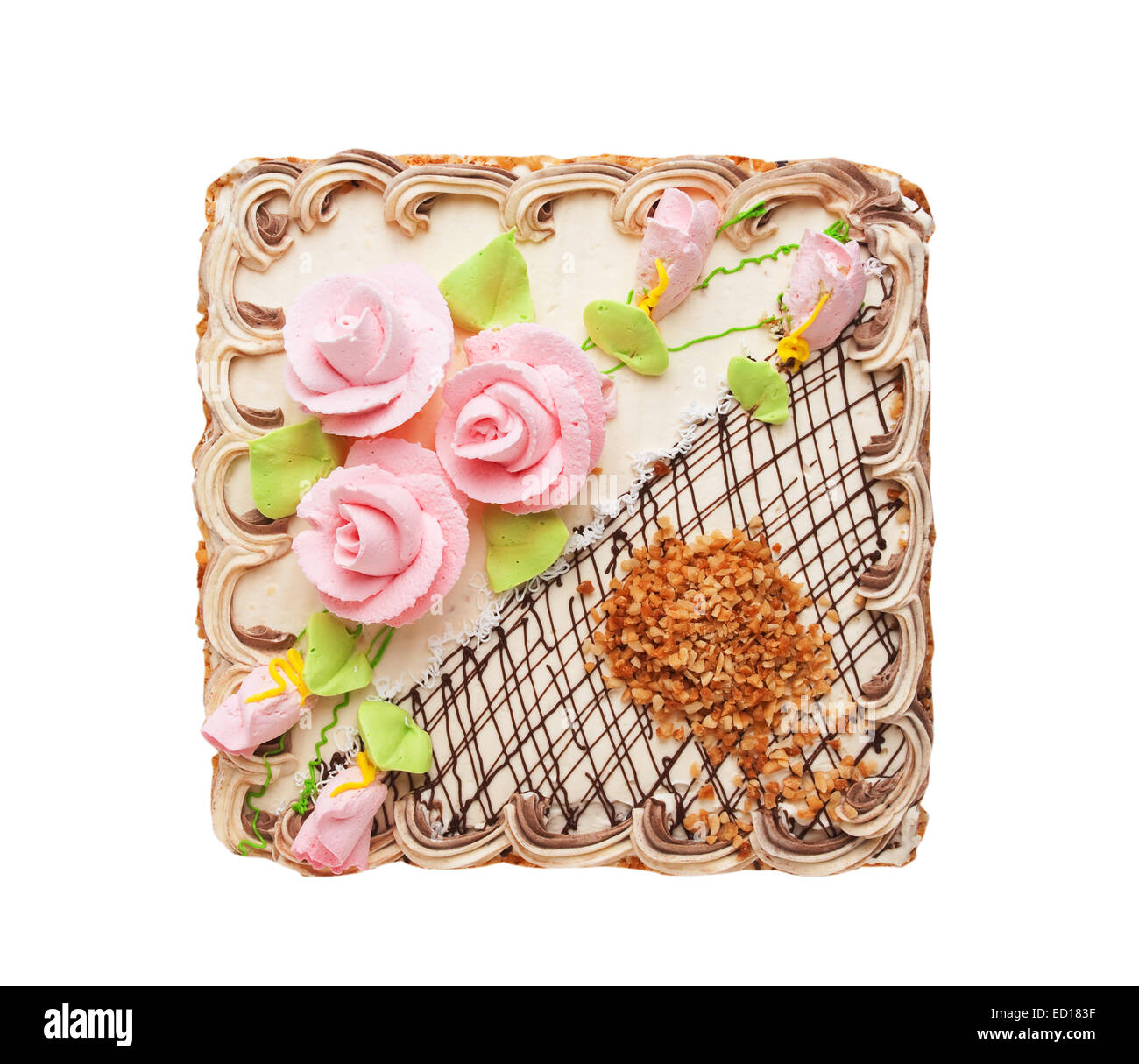festive biscuit cake isolated on white background Stock Photo - Alamy