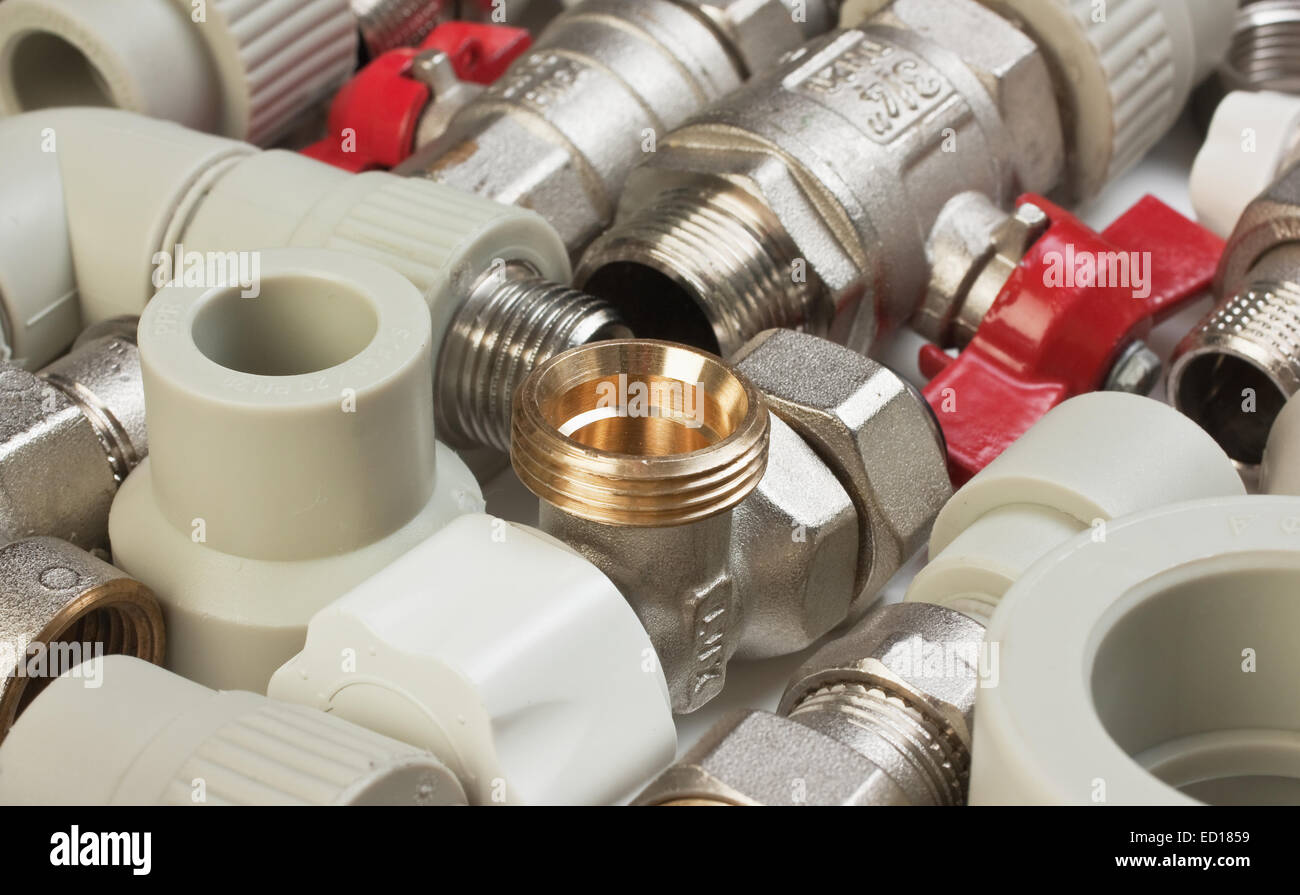 Set plumbing fittings Stock Photo - Alamy