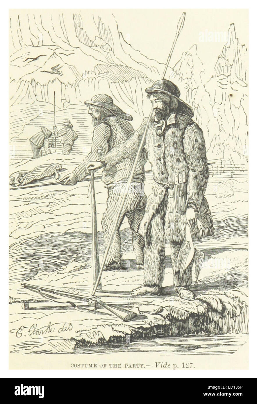 An illustration from Nunn's 1850 work, depicting the costumes worn by ...