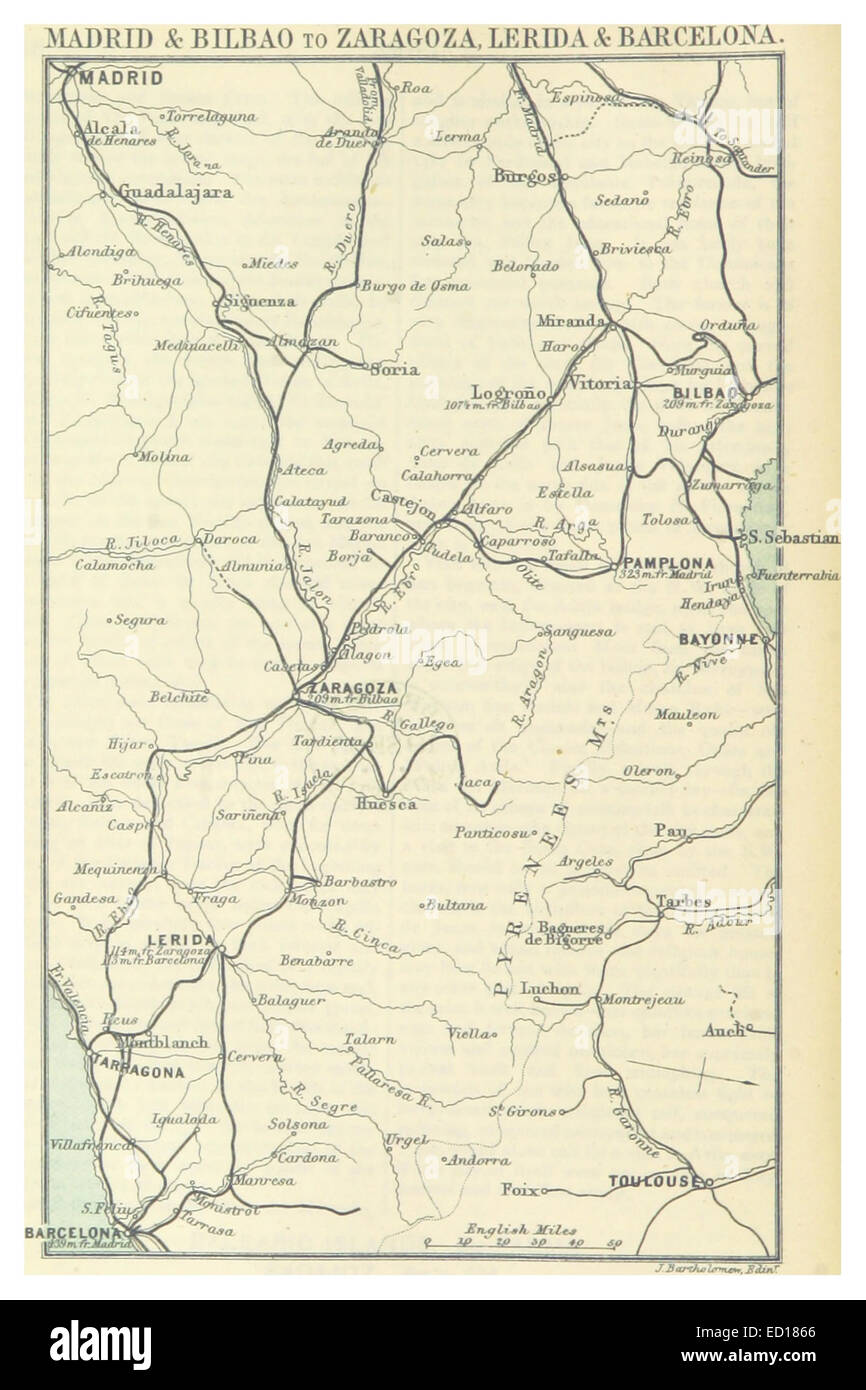 A 1895 map from *O'SHEAS* illustrating a railroad system. This detailed ...