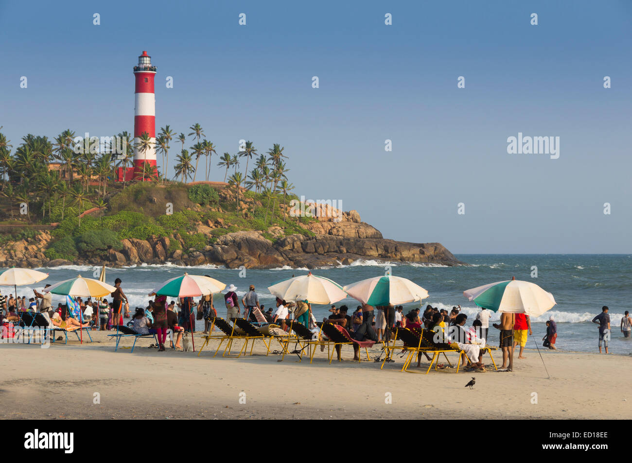 Kerala, India - Kovalam. Lighthouse Beach Stock Photo - Alamy