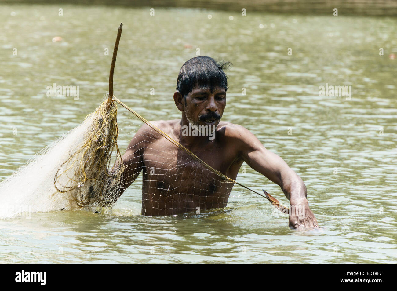Kerala, India - Poovar. Mangrove swamp fishing at Poover Beach South ...