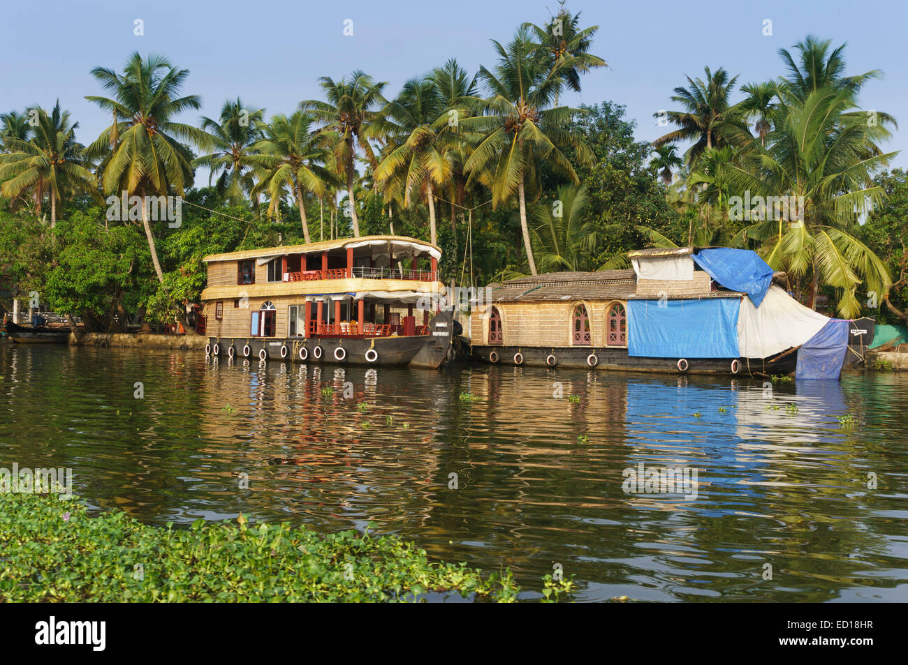 Kerala, India - houseboats on the Pamba river and canal complex of ...