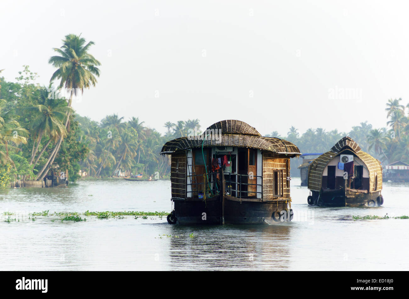 Kerala, India - houseboats on the Pamba river and canal complex of ...