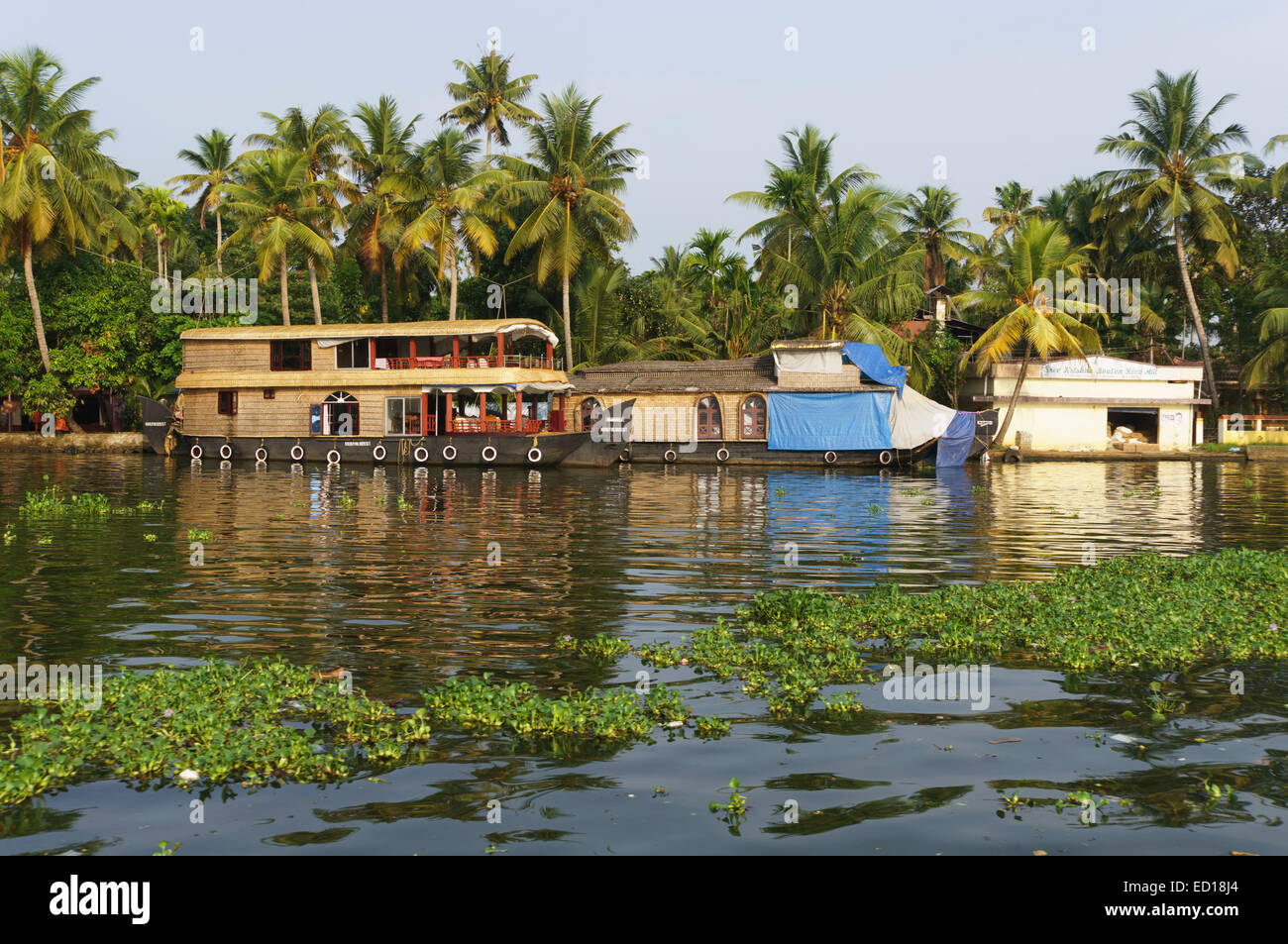 Kerala, India - houseboats on the Pamba river and canal complex of ...