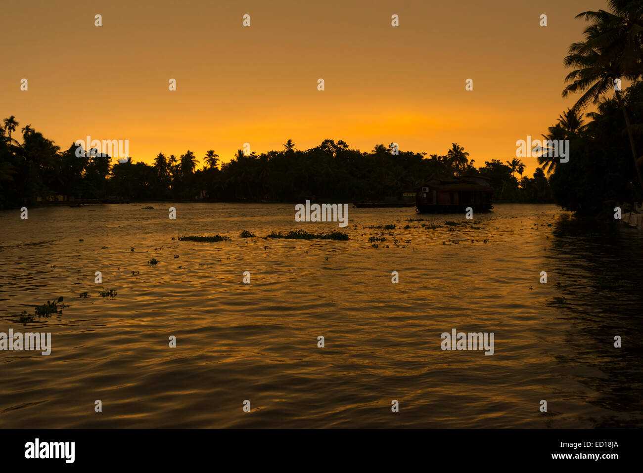 Kerala, India - Pamba River sunset Stock Photo - Alamy