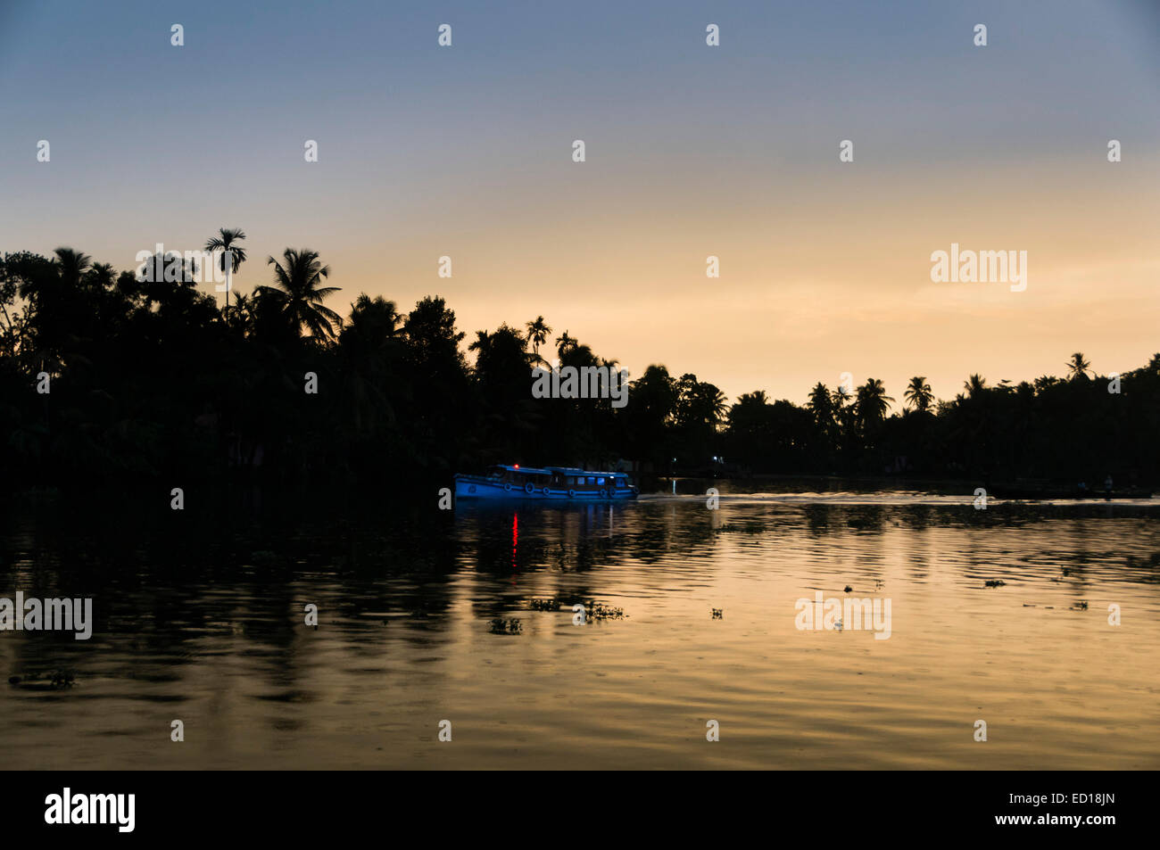 Kerala, India - Pamba River sunset Stock Photo - Alamy