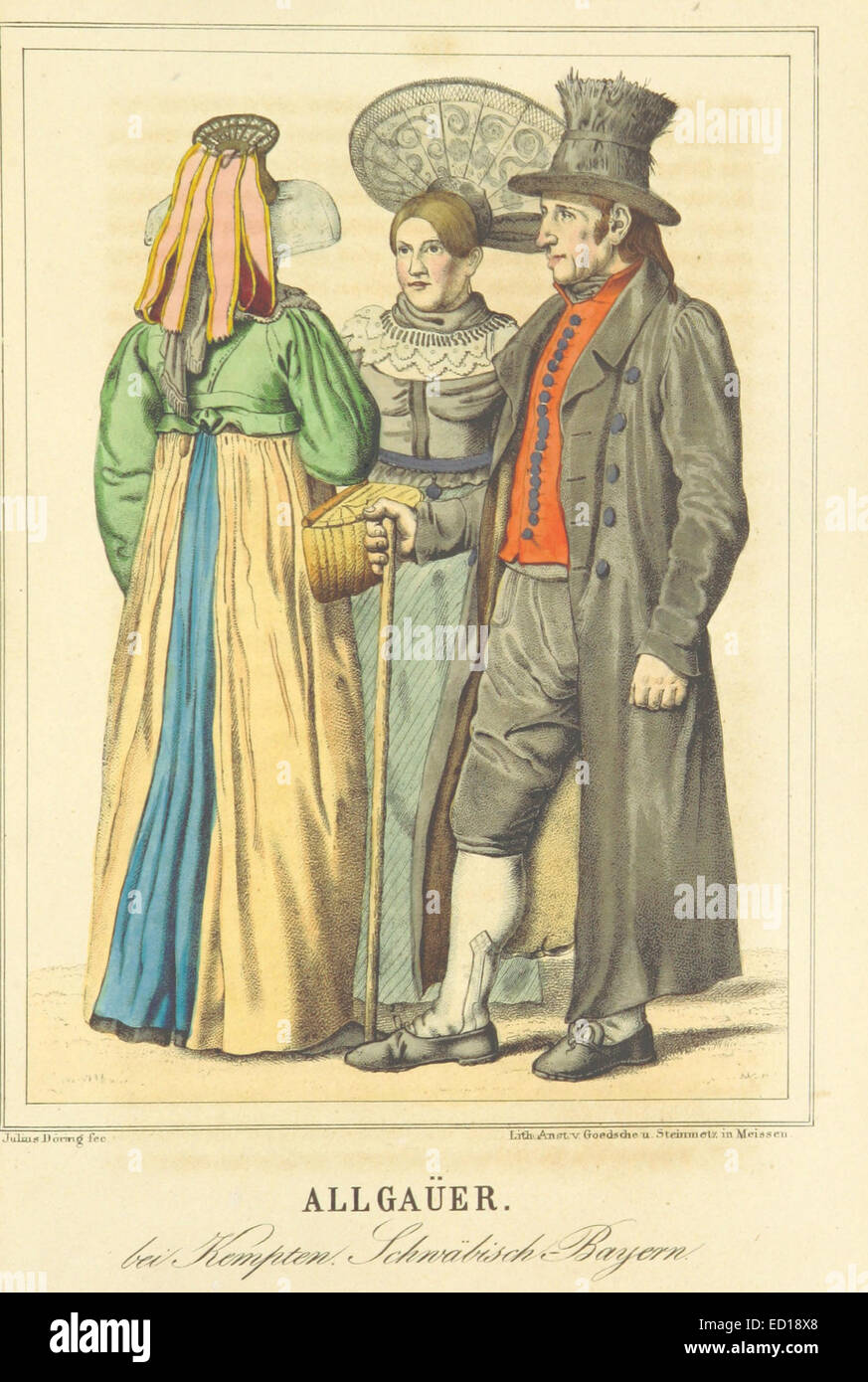 An illustration from Page 395, showing the Allgäu region in Swabian ...