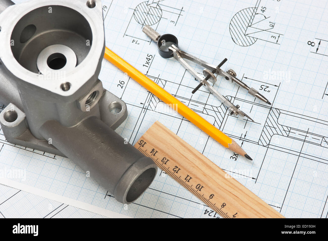 Automotive mechanical drawing hi-res stock photography and images - Alamy
