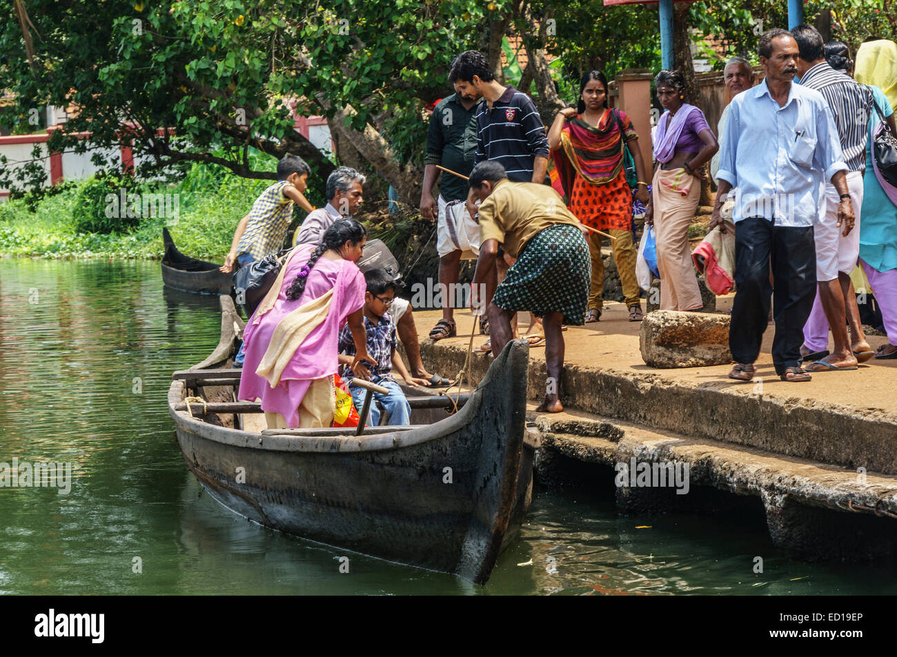 Kerala, India - Pamba River Ferry, Champakulam Stock Photo - Alamy