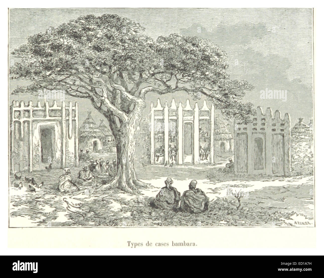Page 031 from a work depicting the different types of Bambara huts ...