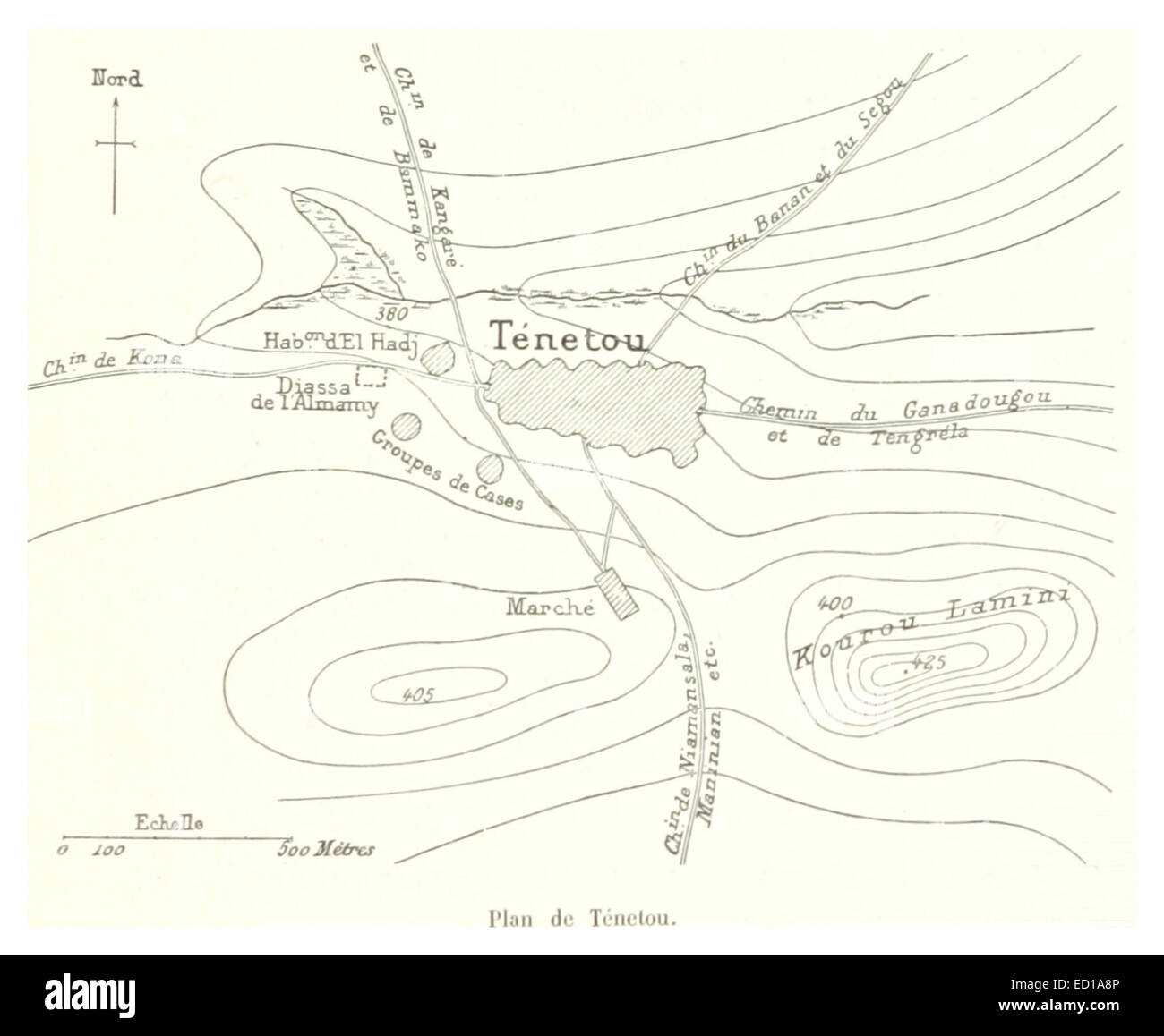 This document refers to a map of Tnetou, a location of historical or ...