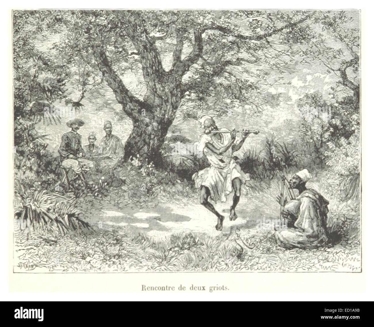 This image from Pg091 illustrates a meeting between two griots ...