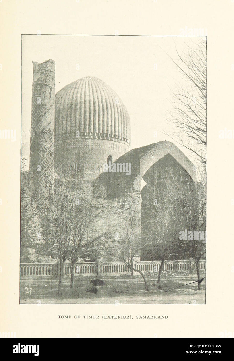 The exterior of the Tomb of Timor, located in Samarkand, is a notable ...