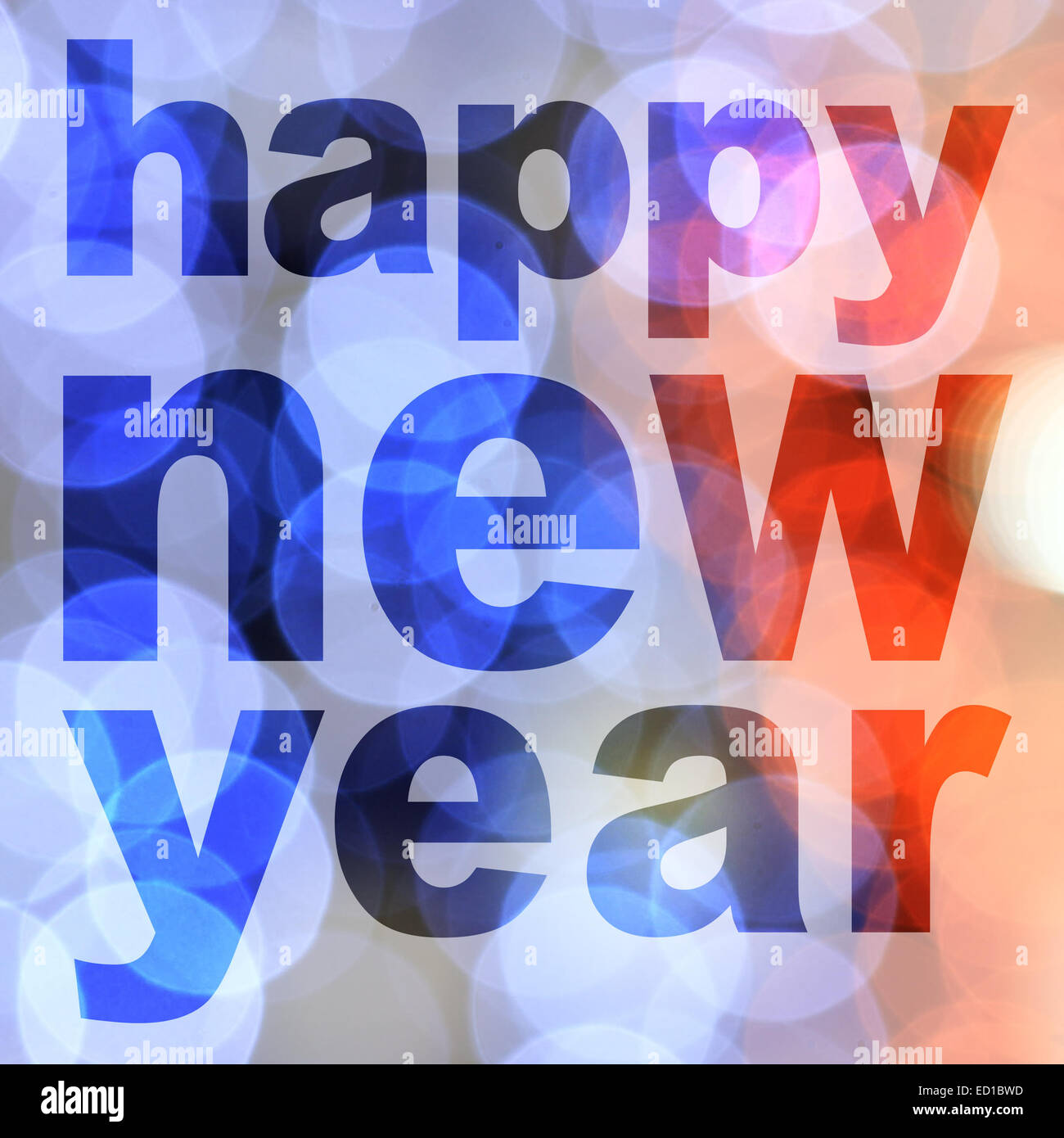 word happy new year made from bokeh picture Stock Photo - Alamy