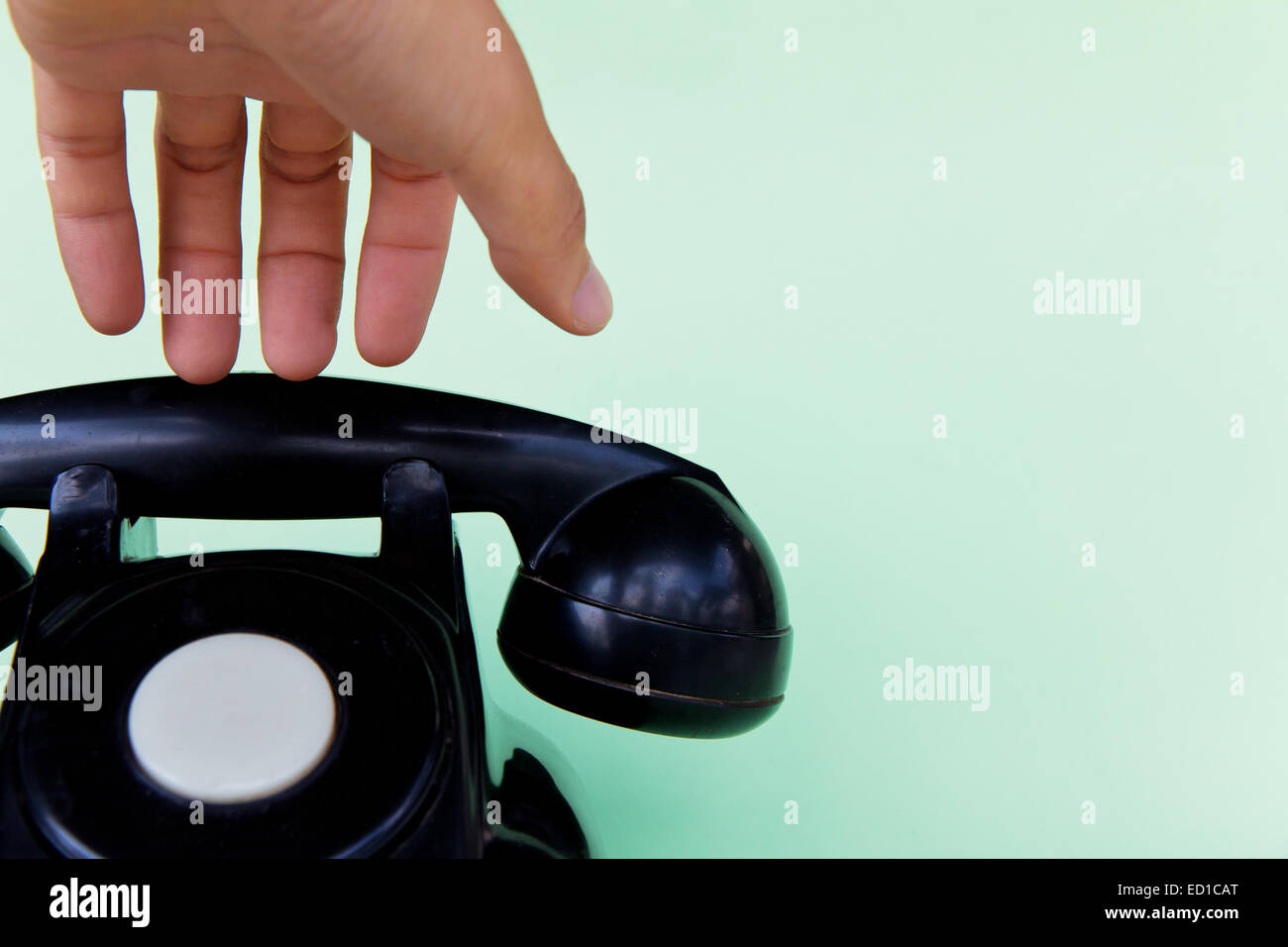 hang up the phone Stock Photo - Alamy