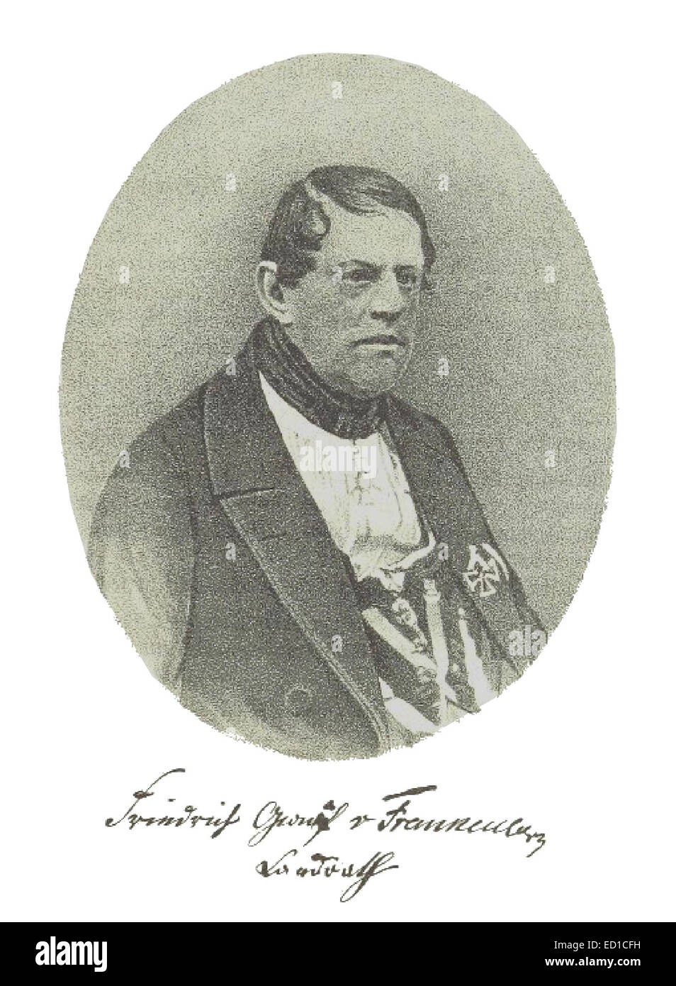 An illustration depicting Graf von Frankenberg, the 2nd Landrat, in a ...