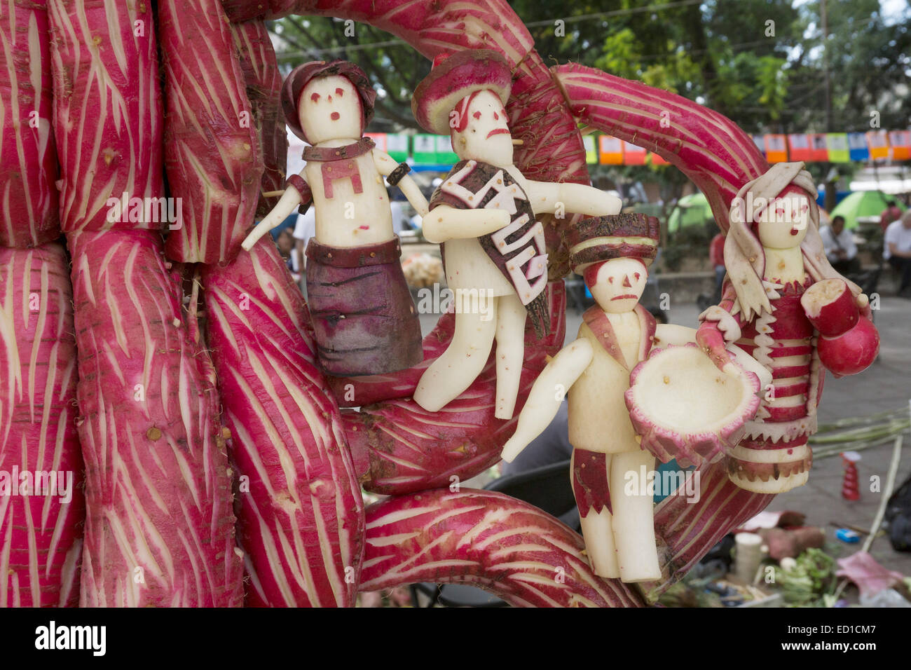 Oaxaca Mexico, December 23, 2014: Noche de Rabanos, folk art radish ...