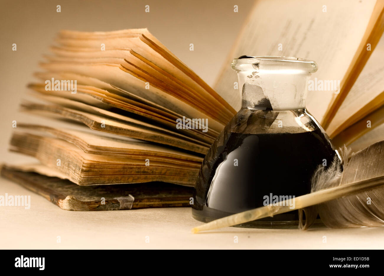 Old Book Feather Inkpot High Resolution Stock Photography and Images ...