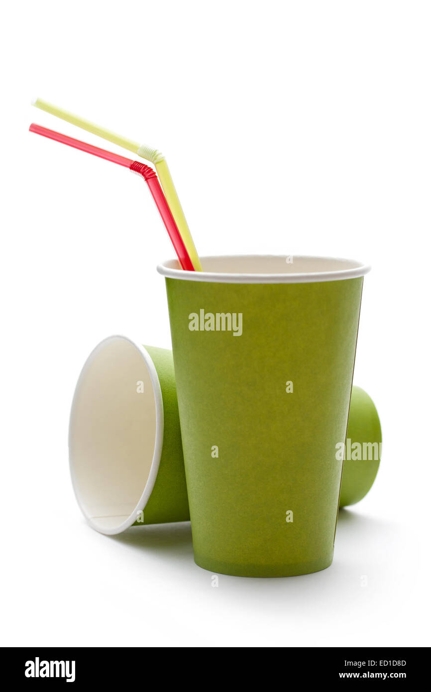 Yellow white paper straw Cut Out Stock Images & Pictures - Alamy
