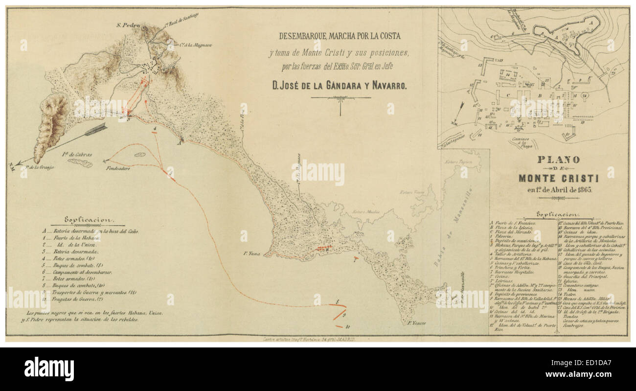 This 1865 map, *Plano de Monte Christi*, depicts the region around ...