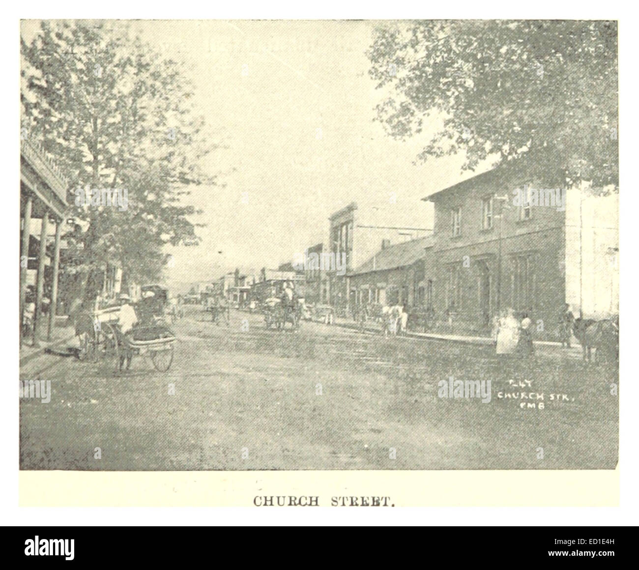 This 1898 illustration features Church Street, a prominent location in ...