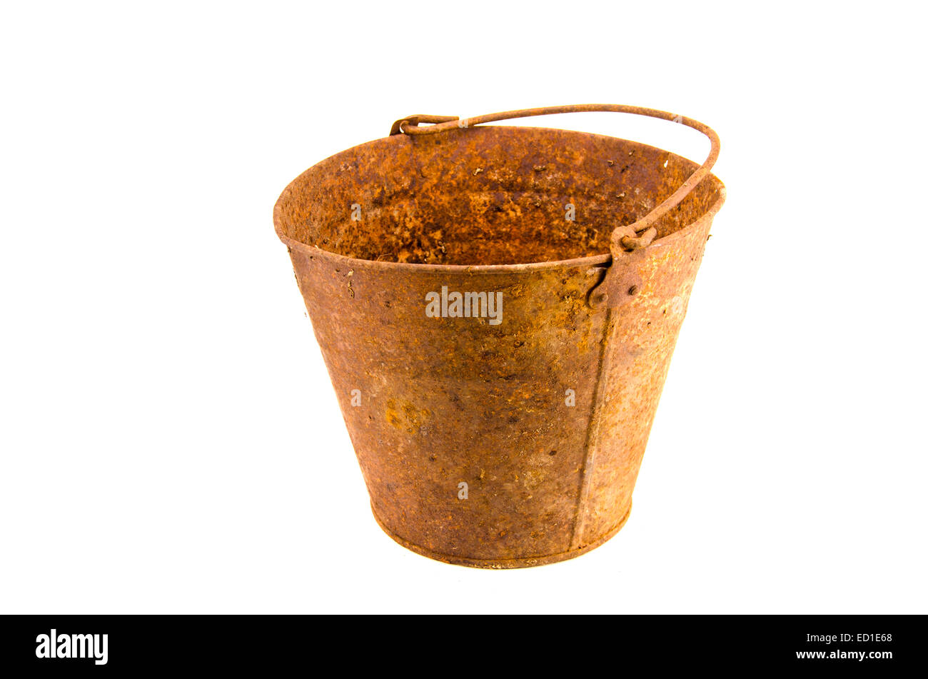 Old Rusty vintage metal Bucket tool isolated on white background Stock ...