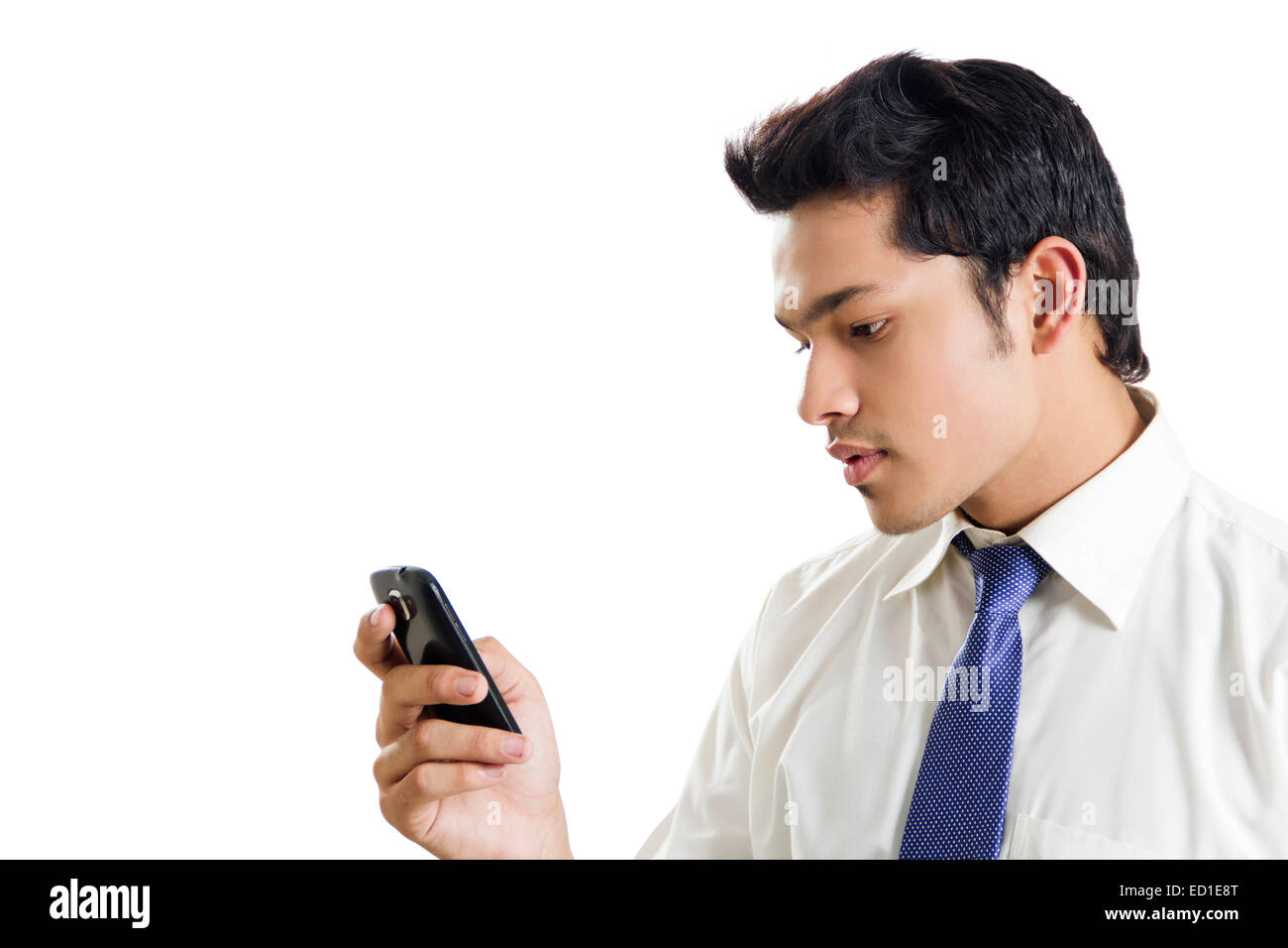 1 indian Business man Dialing phone Stock Photo - Alamy