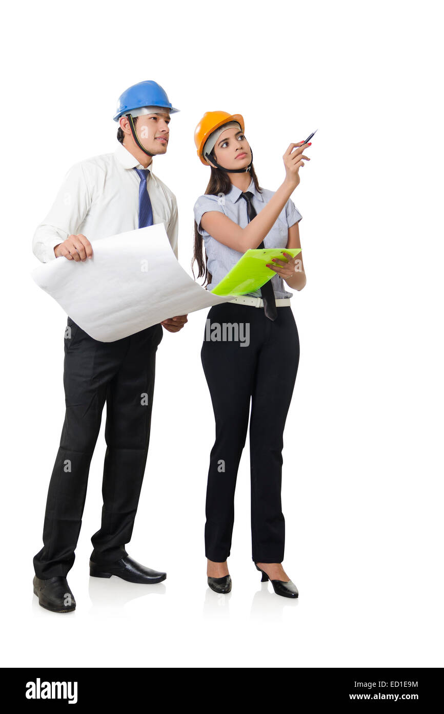 Portrait indian man helmet working Cut Out Stock Images & Pictures - Alamy