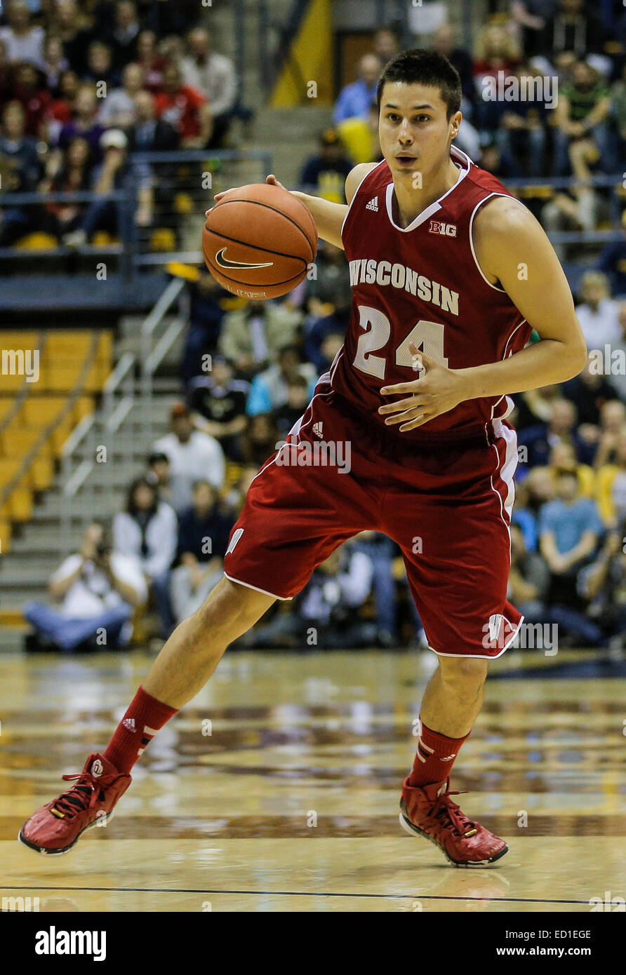 Berkeley, CA, USA. 22nd Dec, 2014. Wisconsin G # 24 Bronson Koenig at ...