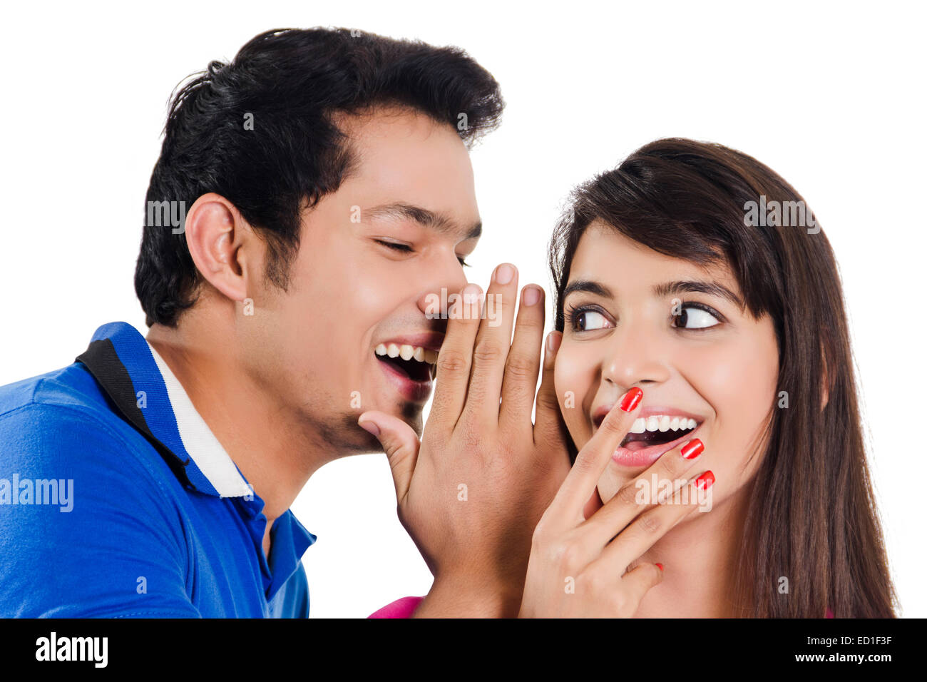 2 indian Beautiful Couple Whisper Stock Photo - Alamy