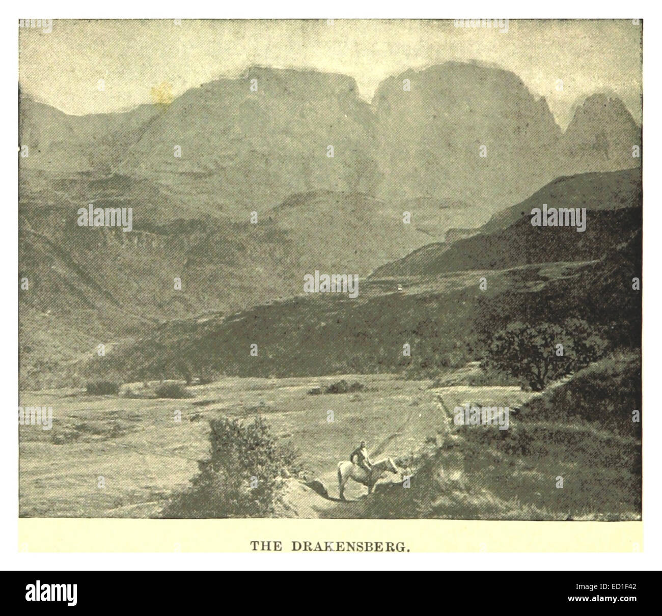 The 1898 map of the Drakensberg region highlights this mountain range ...