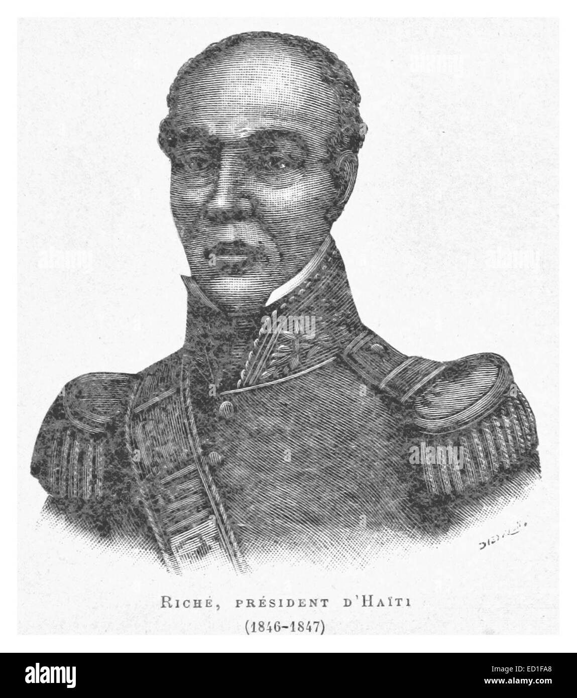 An illustration of Riche, who served as President of Haiti from 1807 to ...