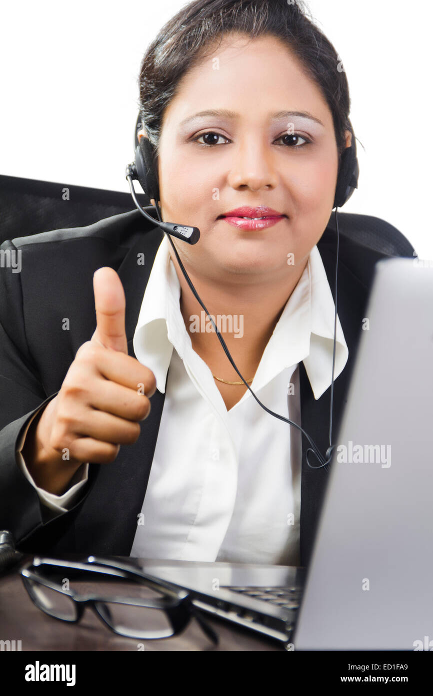 1 indian Telecaller Talking Headphone Stock Photo - Alamy