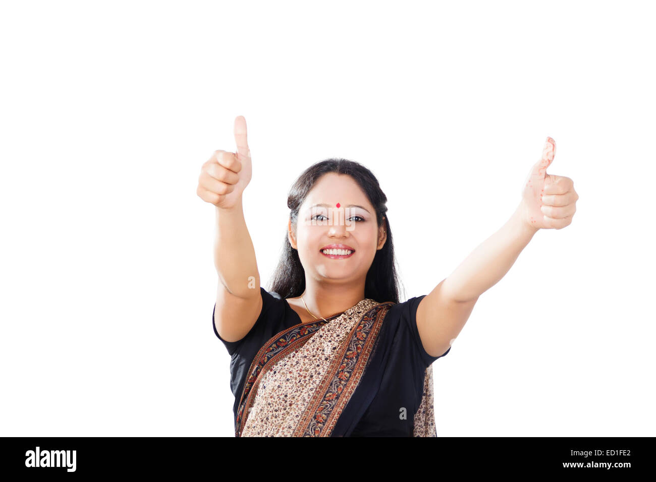 indian Business Woman Thumbs Up Stock Photo - Alamy