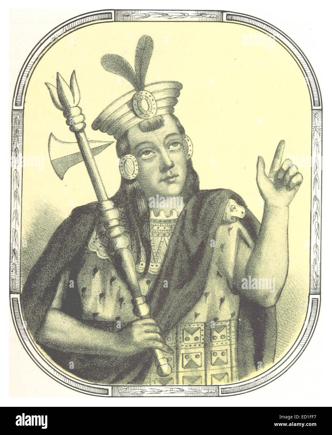 This 19th-century illustration shows Huayna Ccapac, an Incan ruler ...