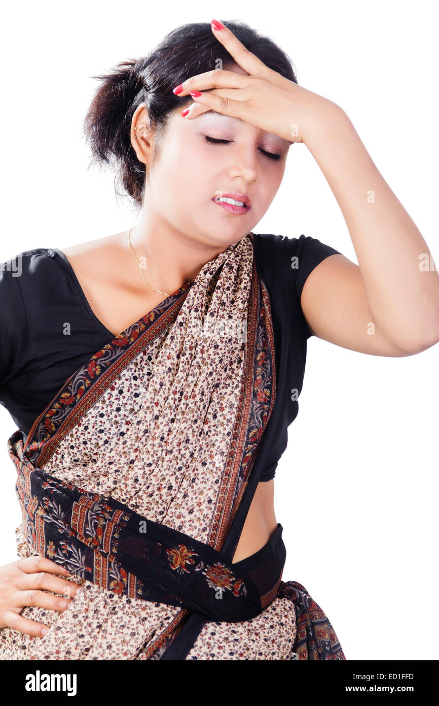 1 indian Housewife Lady Head Ache Stock Photo - Alamy